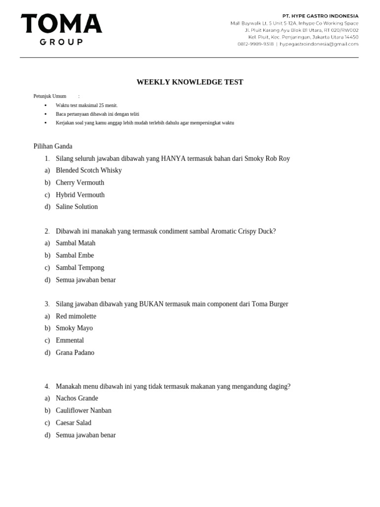 Week 2 Knowledge Test A | PDF