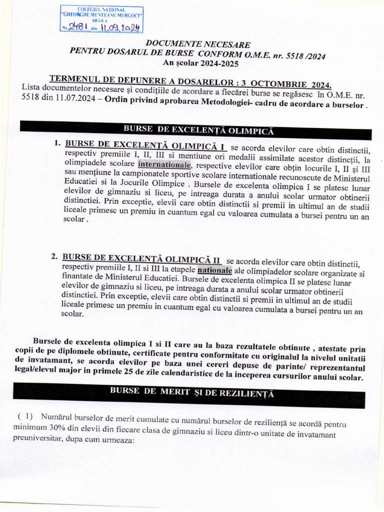 Extras Metodologie Burse | PDF