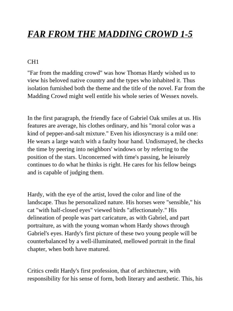 FAR FROM THE MADDING CROWD 1 | PDF