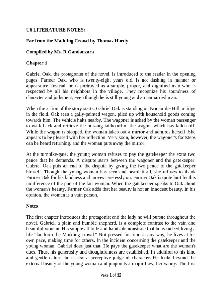 Far from the Madding Crowd: Chapter Insights | PDF | Far From The ...