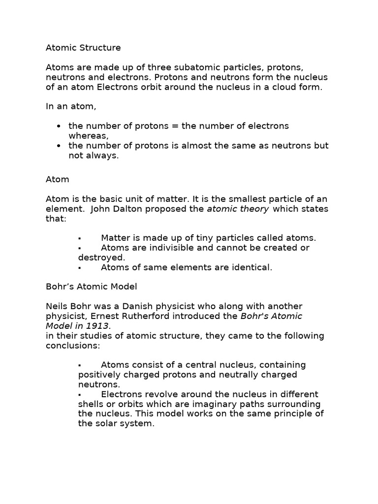 Atomic structure | PDF