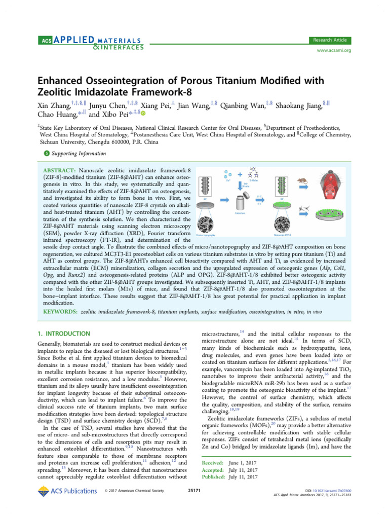 2017 Enhanced Osseointegration of Porous Titanium Modified With ...