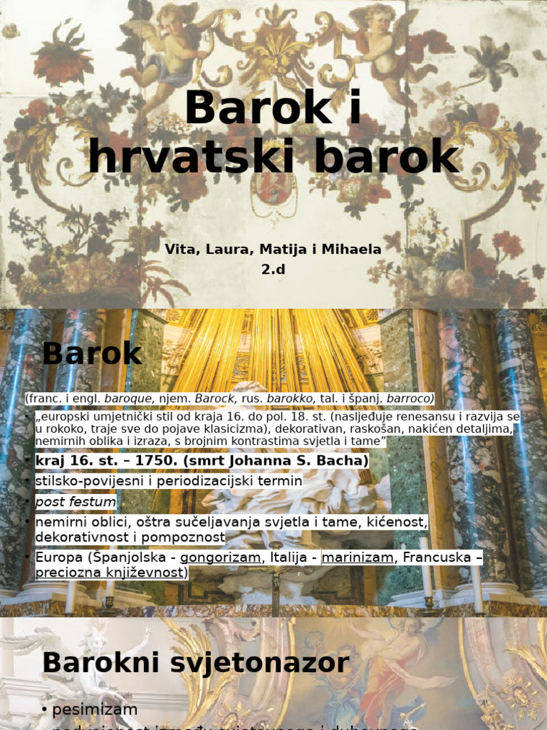 Barok I Hrvatski Barok - Katicic, Margaretic, Malenica, Marinic | PDF