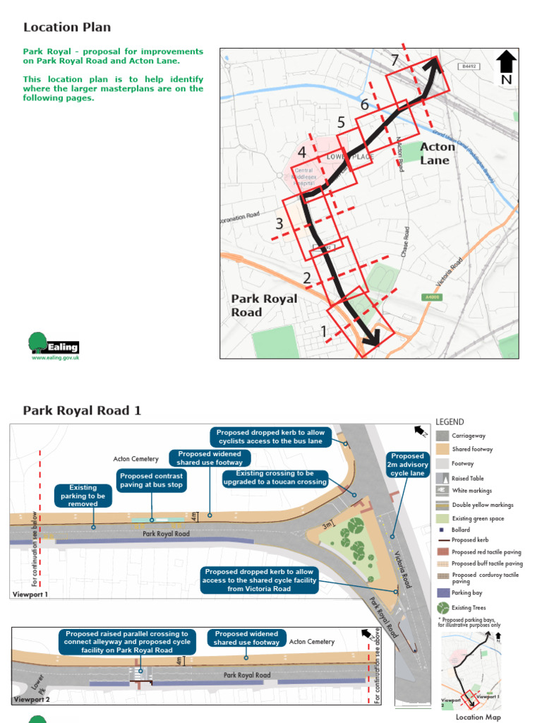 Park Royal Cycle Scheme Plan | PDF | Sidewalk | Cycling Infrastructure