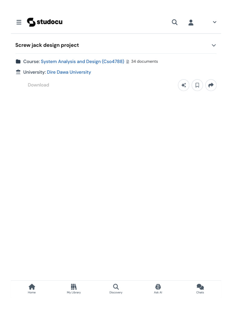 Screw Jack Design Project - Dire-Dawa University Institute of ...