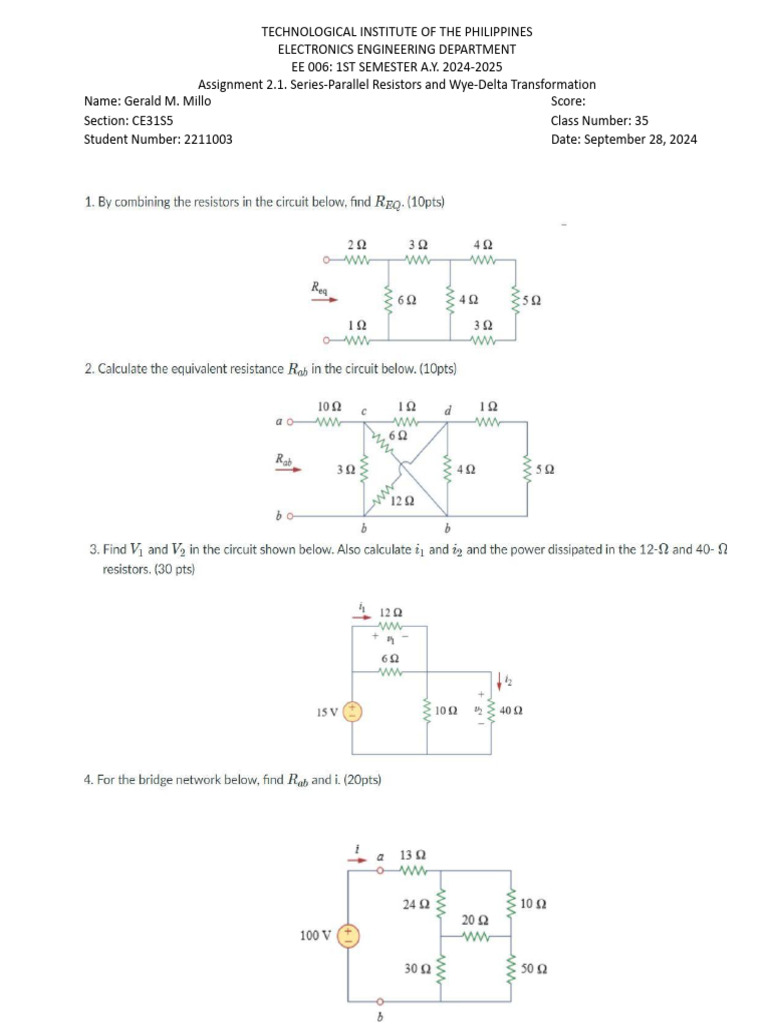 BASIC EE ASSIGNMENT | PDF