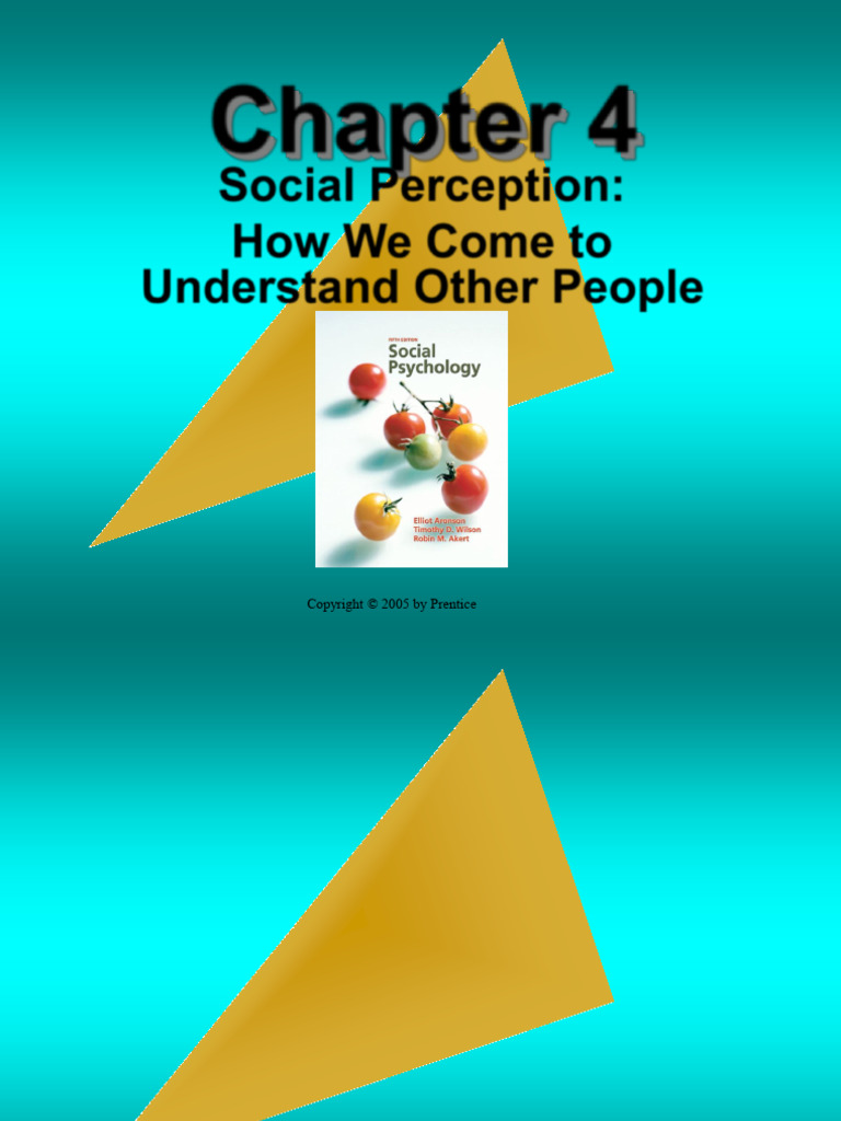 Social Perception: How We Come To Understand Other People: Aronson ...