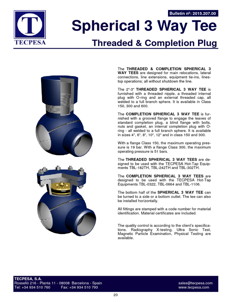 Tecpesa Spherical 3-Way Tee | PDF