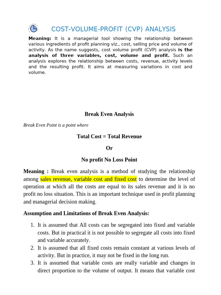 Break Even Point | PDF | Net Income | Technology & Engineering