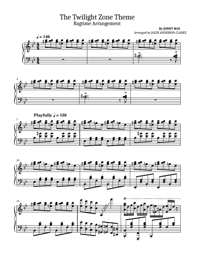 The Twilight Zone Theme Rag | PDF