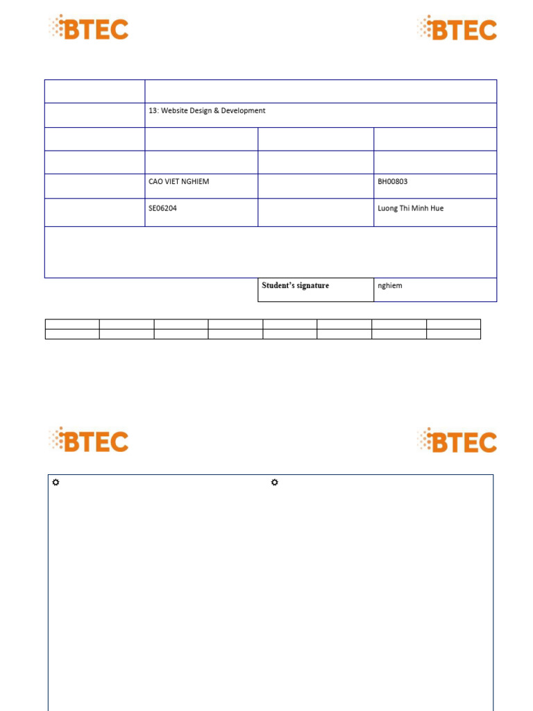 ASM1-Website Design Development-Caovietnghiem-Bh00803-1st | PDF