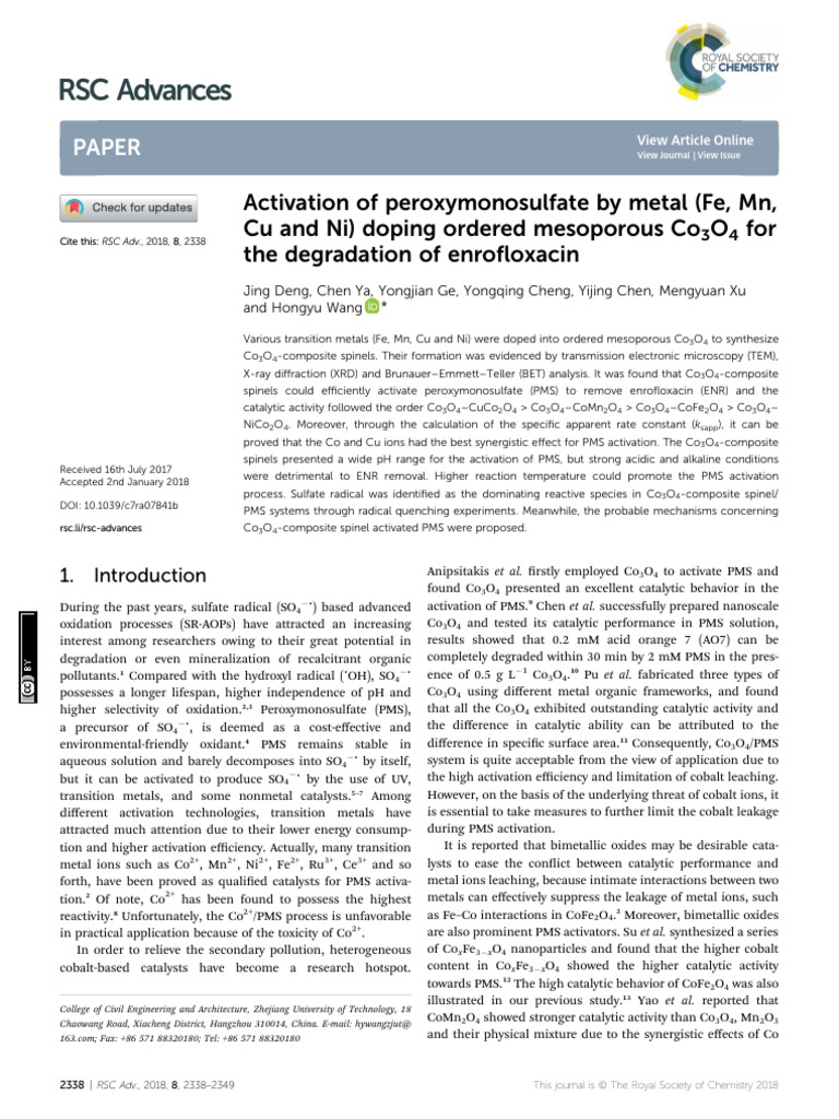 Co3o4 Coa2o4.Pms - Nor | PDF