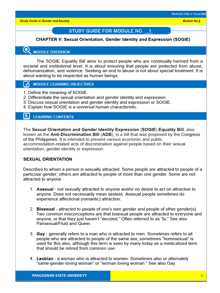 GEE2 Module 5 - SOGIE | PDF
