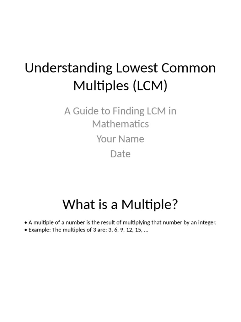 LCM Teaching Presentation | PDF