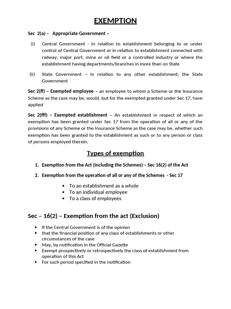 EXEMPTION | PDF
