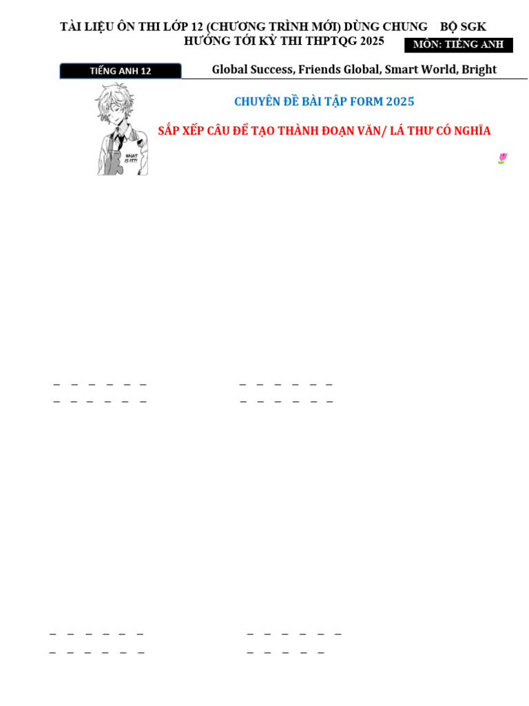 Bai Tap Sap Xep Cau de Tao Thanh Doan Van La Thu Co Nghia Form 2025 | PDF