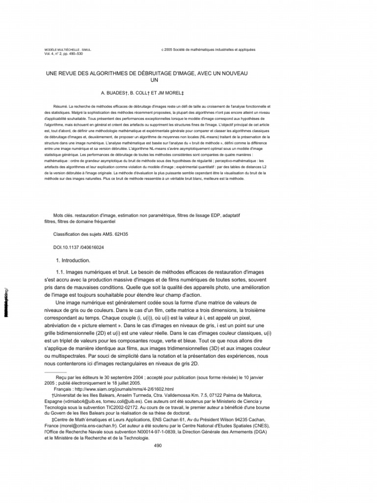 A Review of Image Denoising Algorithms, With A New - One | PDF