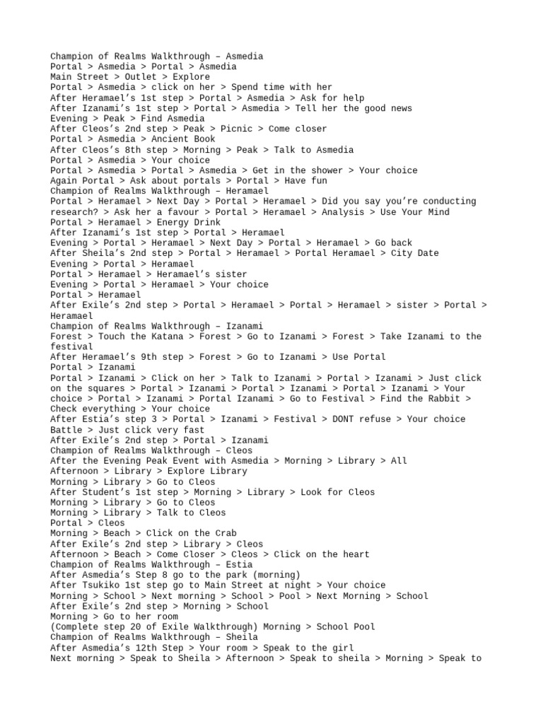 Champion of Realms Walkthrough | PDF