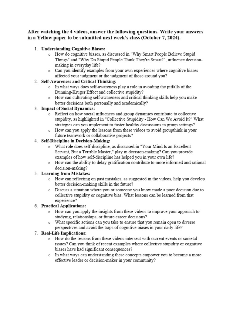 Lesson-8 Ge3 Guide-Questions | PDF | Decision Making | Disciplines