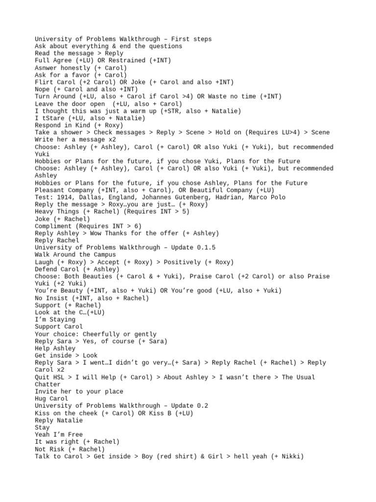 University of Problems Walkthrough | PDF