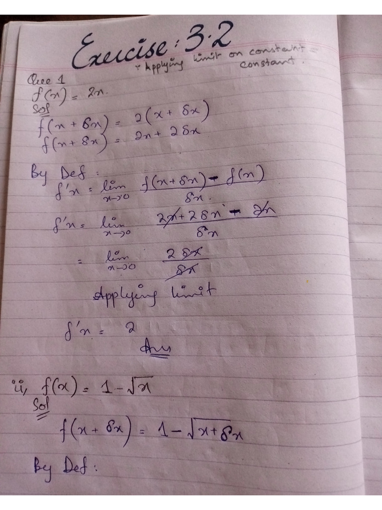 Maths Exercise - 3.2 Solve PDF | PDF