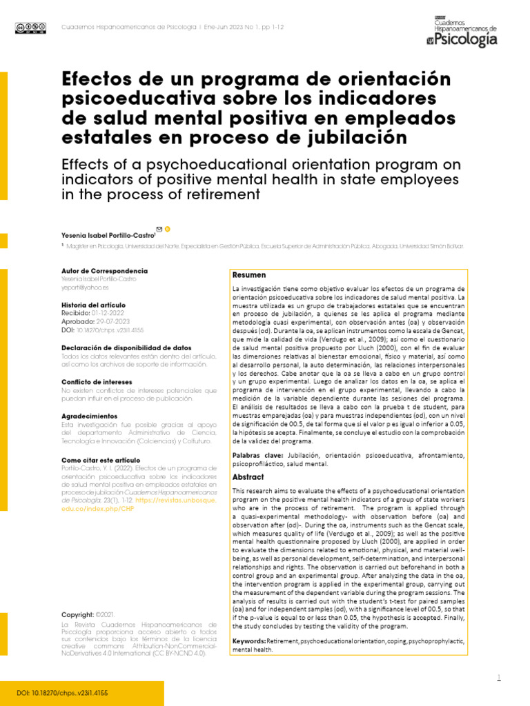 Efectos de Un Programa de Orientaci N | PDF