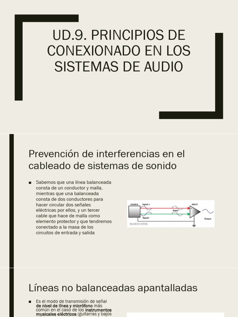 UD. 9. Principios de Conexionado en Los Sistemas de Audio | PDF