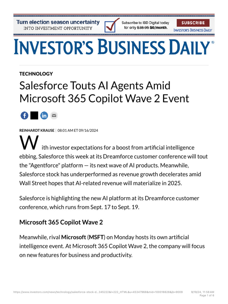 Salesforce Stock - Salesforce Ramps New Artificial Intelligence Agents ...