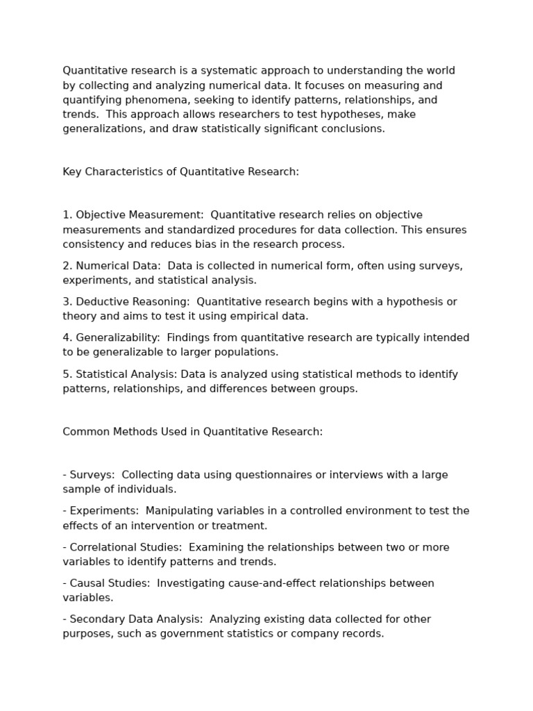 Quantitative research | PDF
