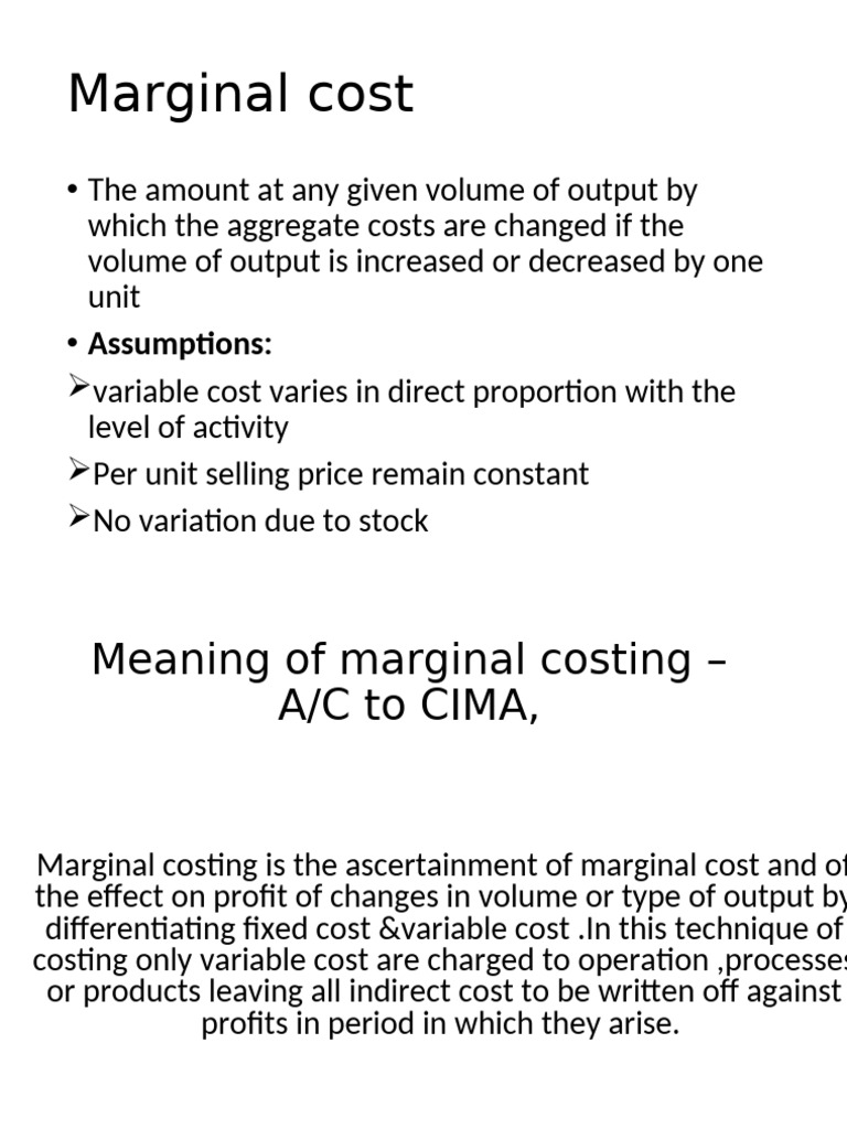 Marginal Costing | PDF