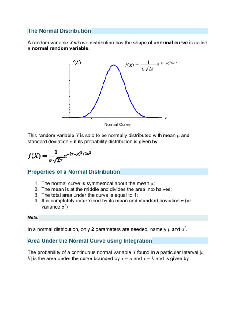 The Normal Distribution | PDF | Normal Distribution | Variance