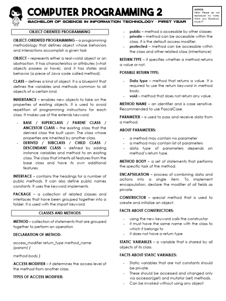 Computer Programming 2 | PDF | Method (Computer Programming) | Class ... Computer Programming 2 | PDF | Method (Computer Programming) | Class ...