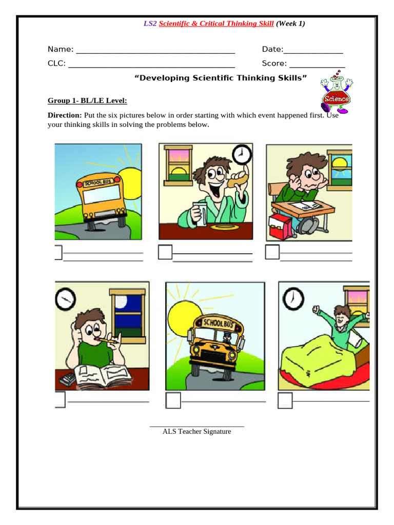 Week1 Worksheets LS2 Developing | PDF