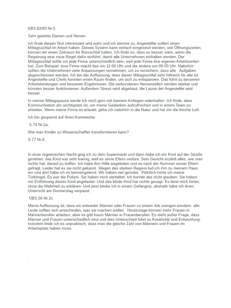 Hausaufgaben kbs | PDF