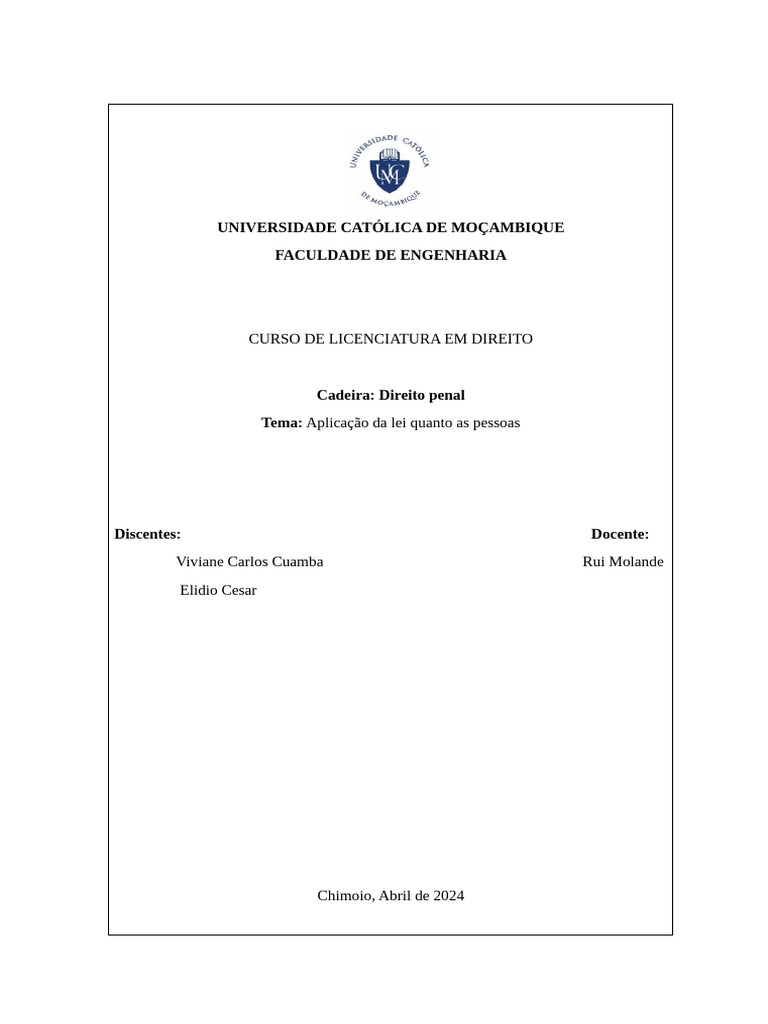 Aplicacao Da Lei | PDF