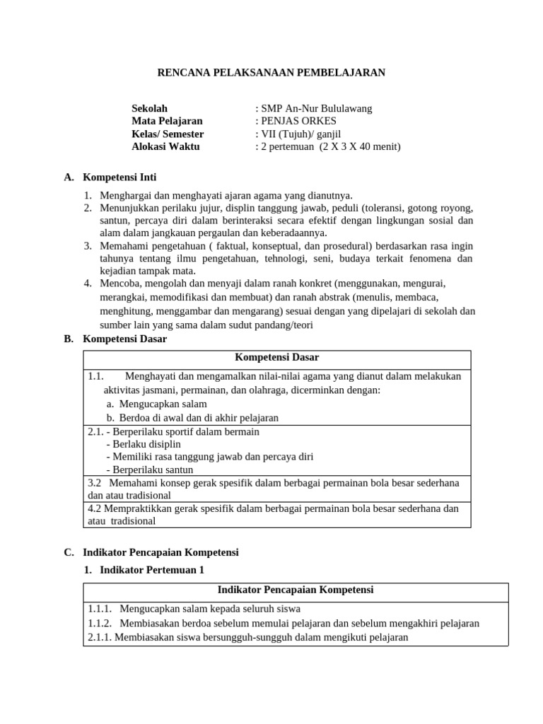 RPP Bola Voli Passing Bawah | PDF
