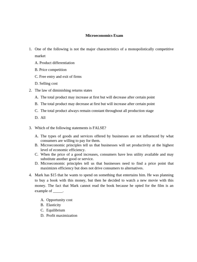 Micro-Mock Exam | PDF