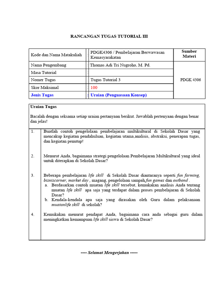 Tugas Tutorial 3 | PDF