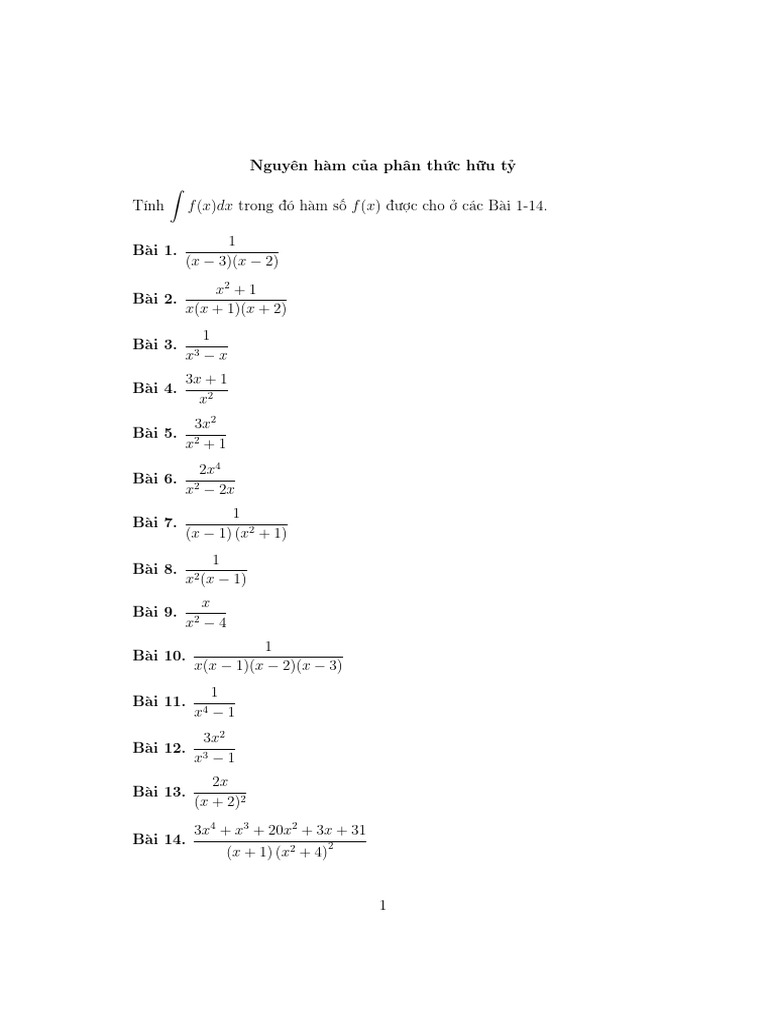 Nguyên Hàm Phân TH C H U T | PDF