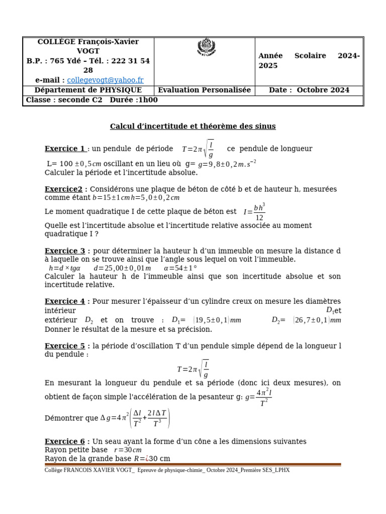 Evaluation Seconde C2 | PDF