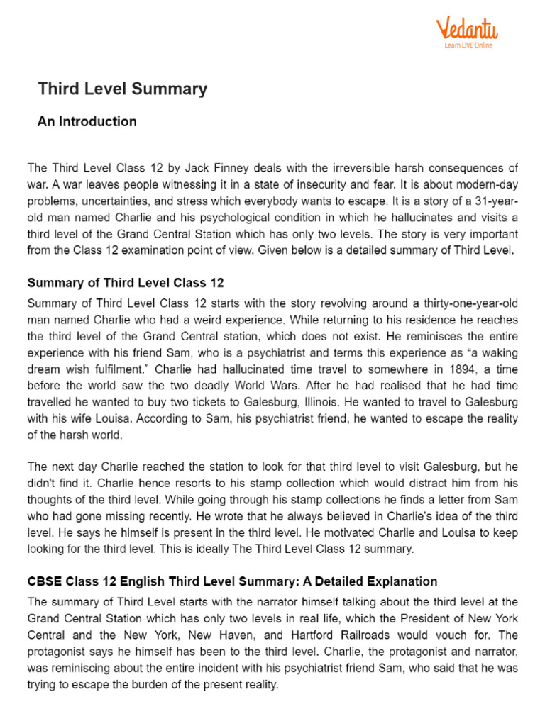Third Level Summary | PDF