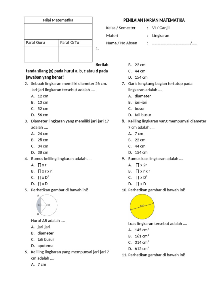 PH MTK Lingkaran | PDF