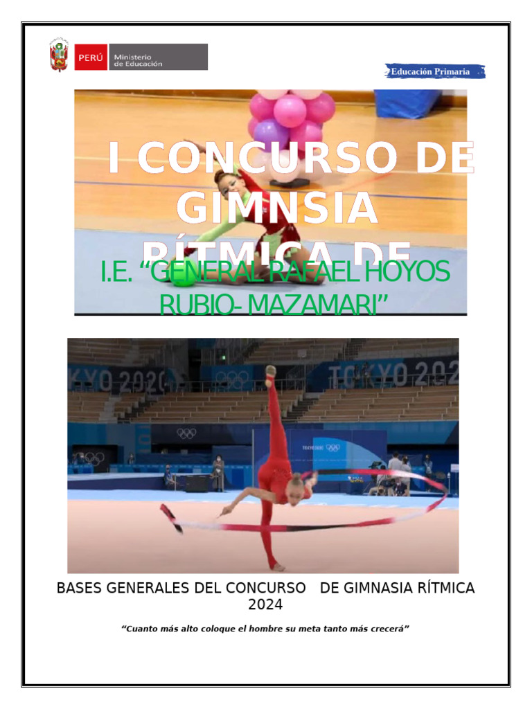 Bases Gimnasia Ritmica Institucional 2024 | PDF