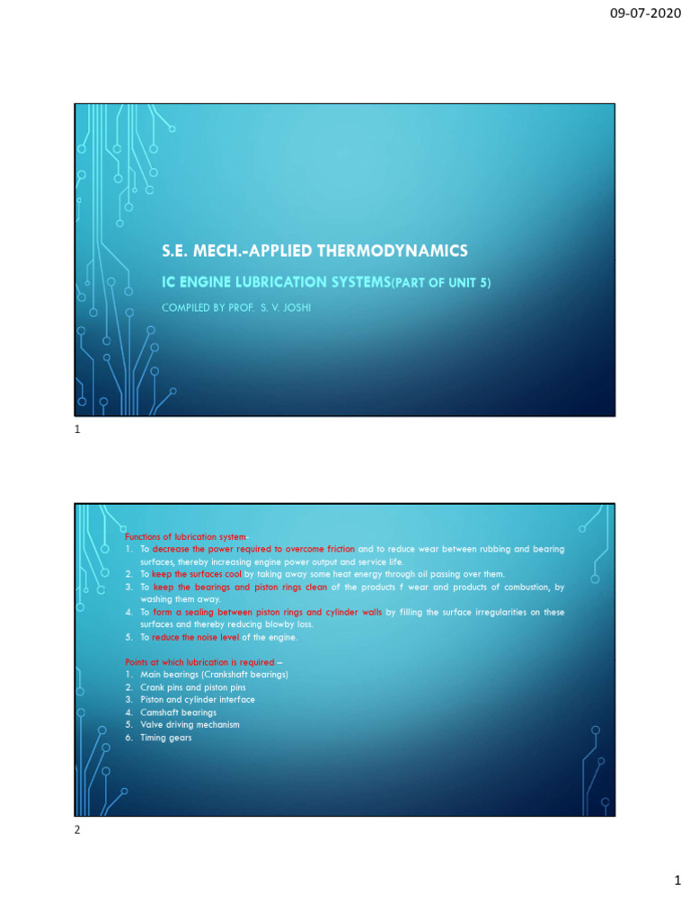 Ic Engine Lubrication Systems Pdf