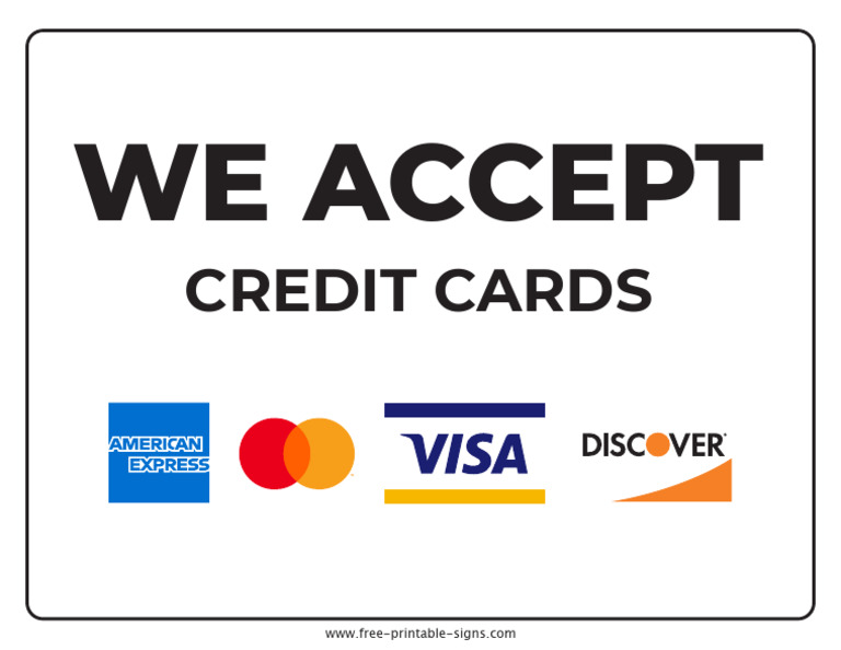 We Accept Credit Cards Sign | PDF