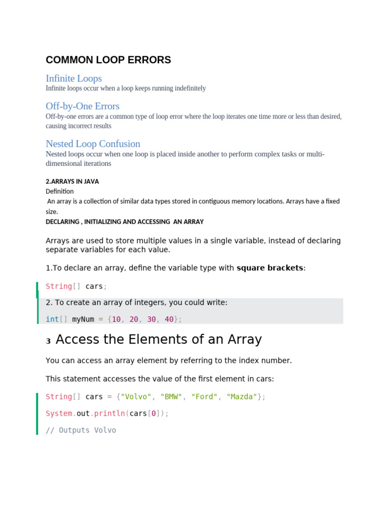 Common Loop Errors | PDF | Teaching Methods & Materials | Computers