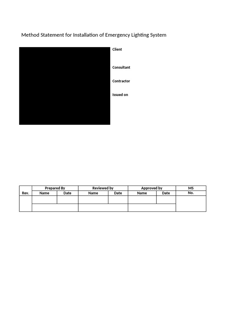 MS For Emergency Lighting System Installation | PDF
