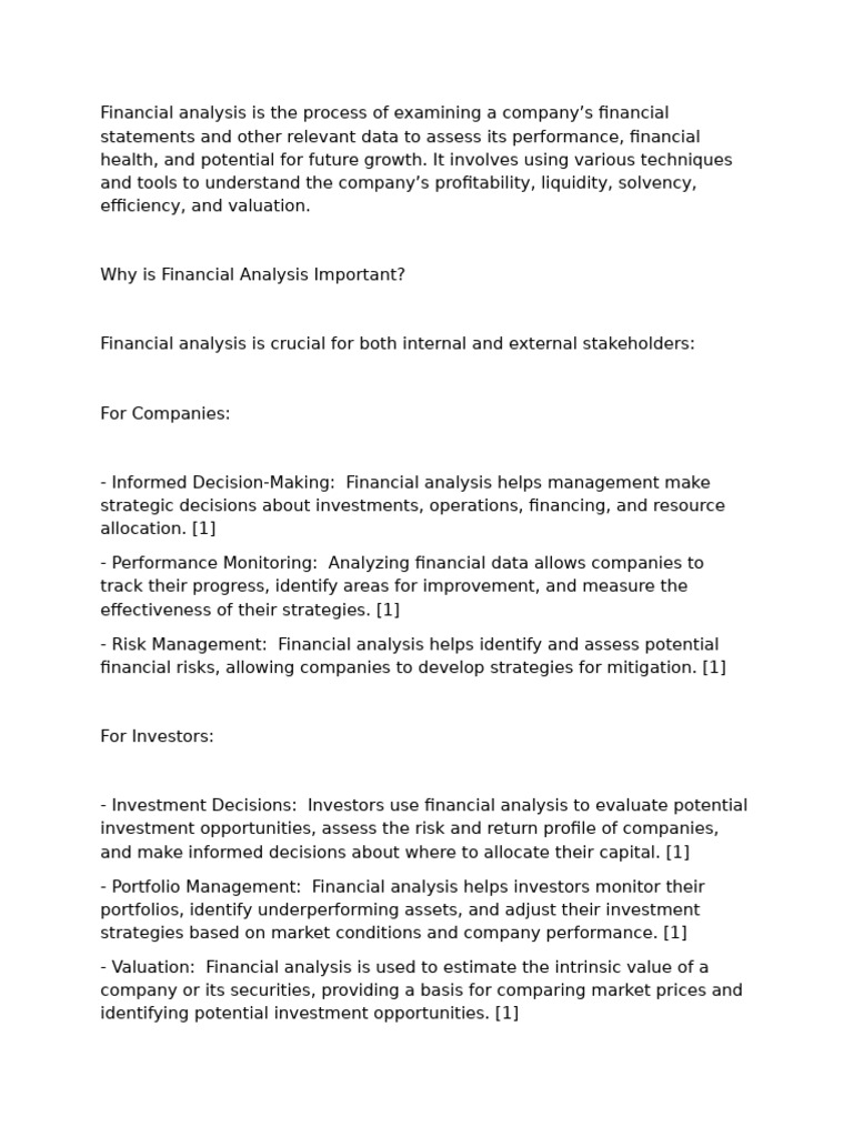Financial Analysis | PDF