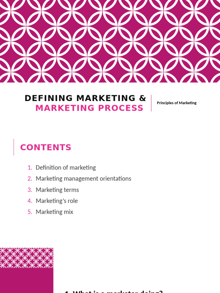 Lesson 1 - Defining Marketing and Marketing Process | PDF