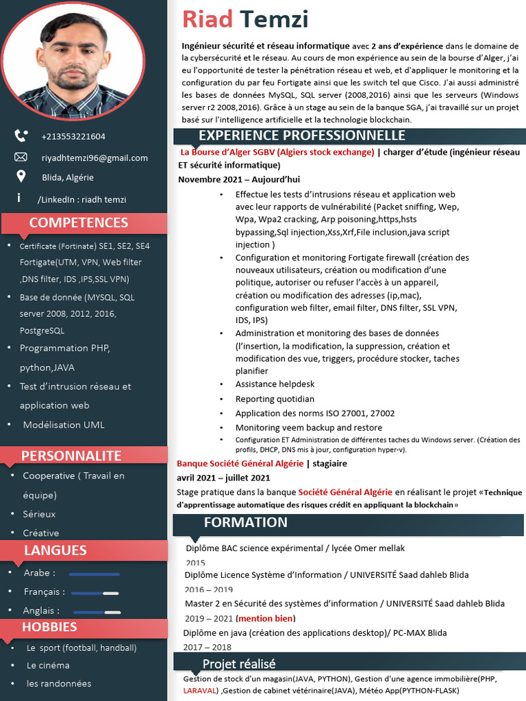 CV Riad Temzi | PDF